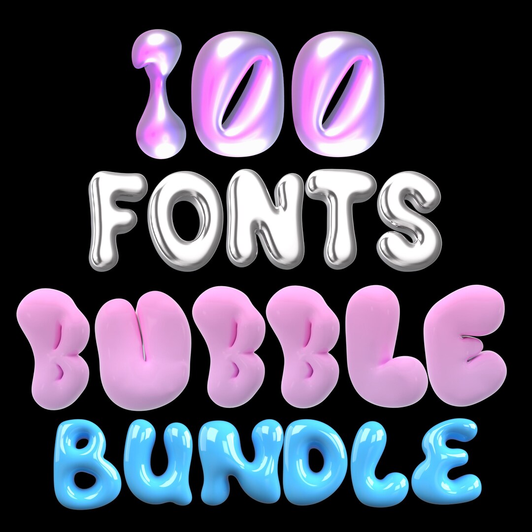 3D Bubbly Balloon Letters Clipart PNG SVG Bundle, Bubbly Fonts, Bubbly ...