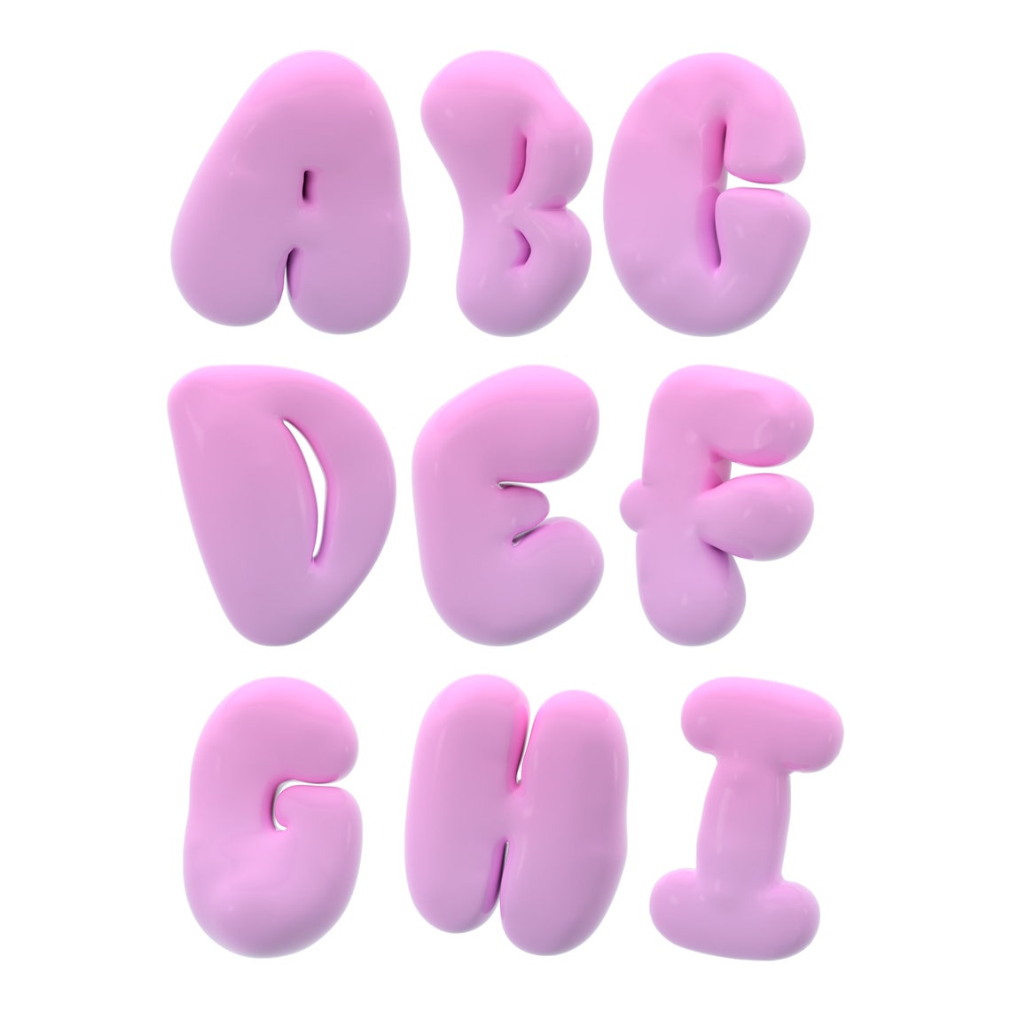 3D Bubbly Letters Clipart PNG SVG Bundle, Bubbly Font, Bubbly Alphabet ...