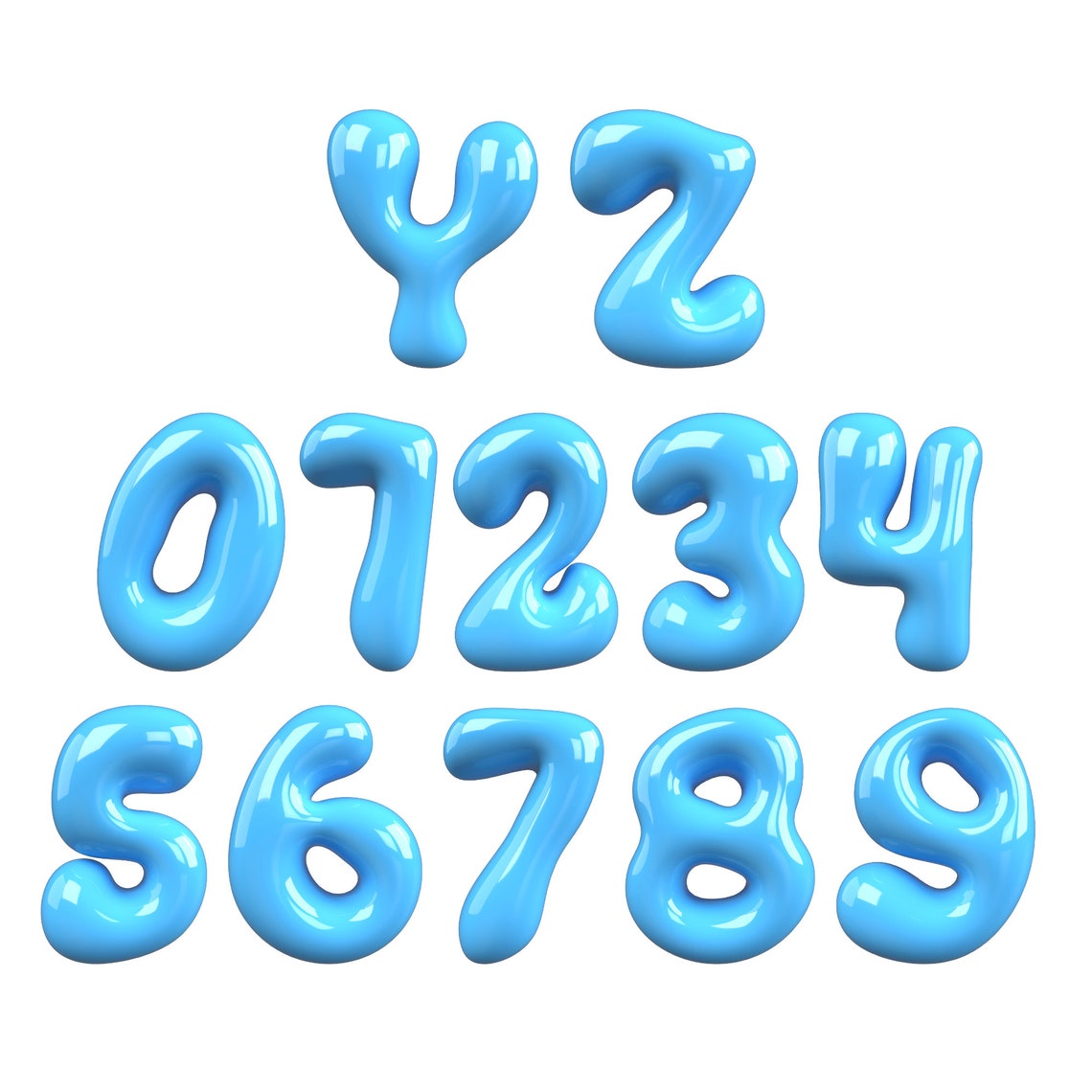 3D Bubbly Letters Clipart PNG SVG Bundle, Bubbly Font, Bubbly Alphabet ...
