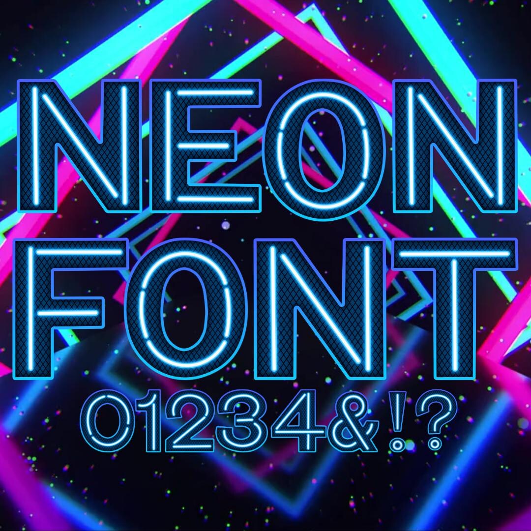 Blue Neon Letters PNG SVG Clipart Bundle, Neon Alphabet, Neon Font Svg ...