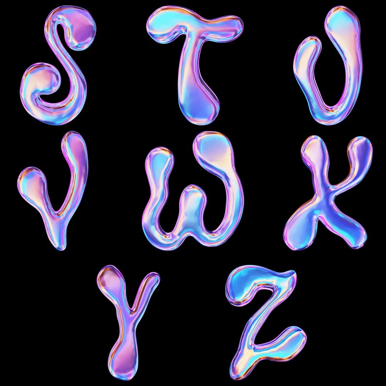 3D Bubbly Font Clipart PNG SVG Bundle, Bubbly Letters, Bubbly Alphabet ...
