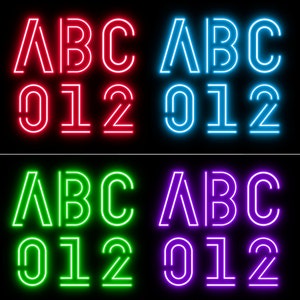 Neon Letters PNG SVG Clipart Bundle, Neon Alphabet, Neon Font Svg, Neon ...
