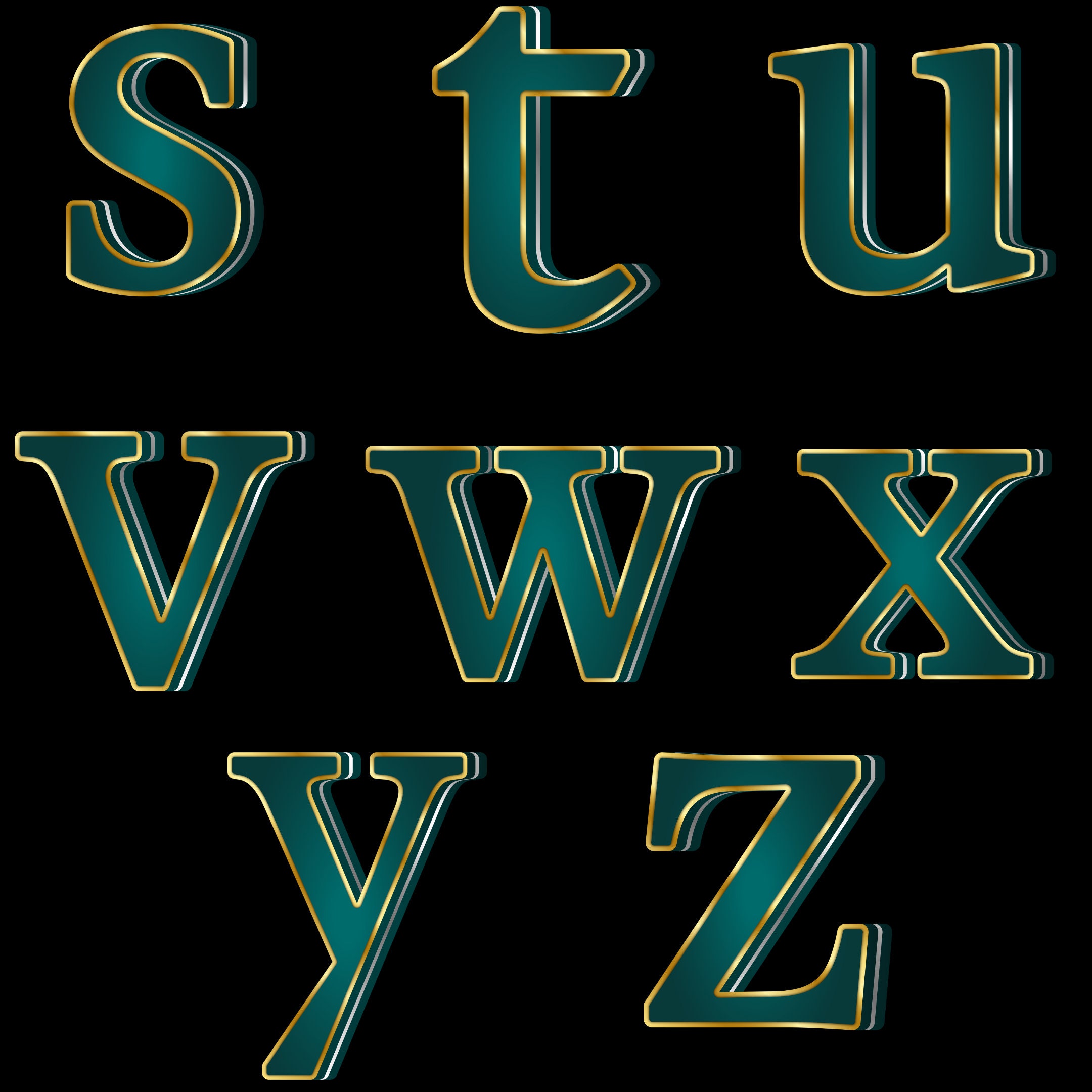 3D Elegant Font Clipart PNG SVG Bundle, Elegant Letters, Elegant ...