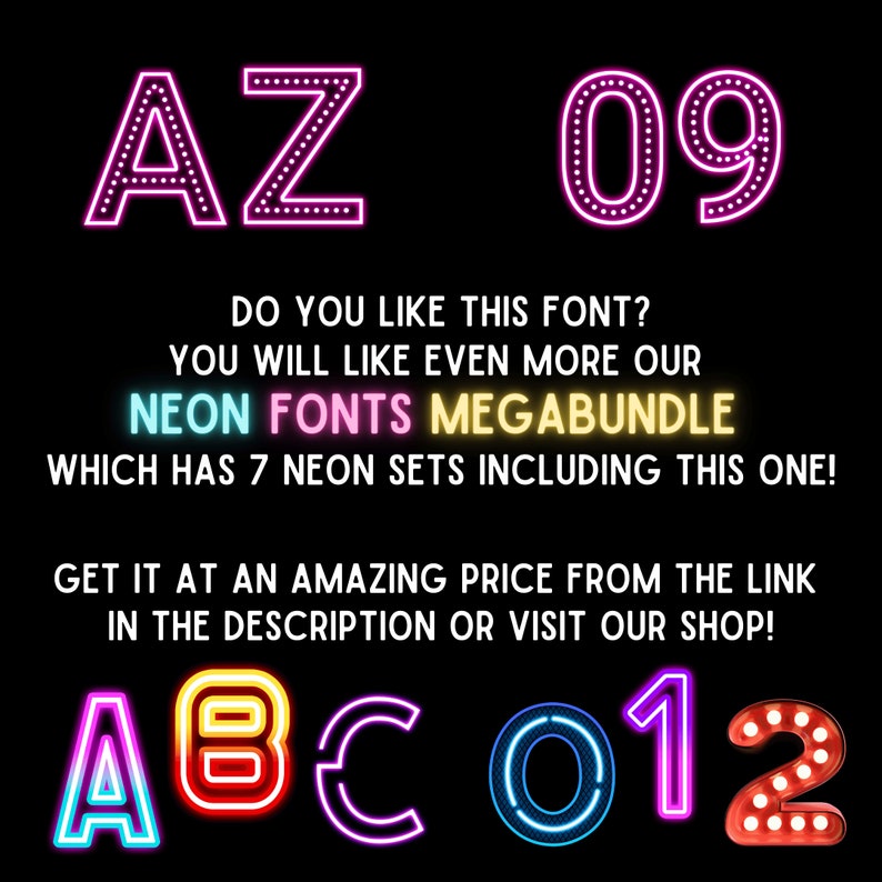 Pink Neon Letters PNG SVG Clipart Bundle, Neon Alphabet, Neon Font Svg ...