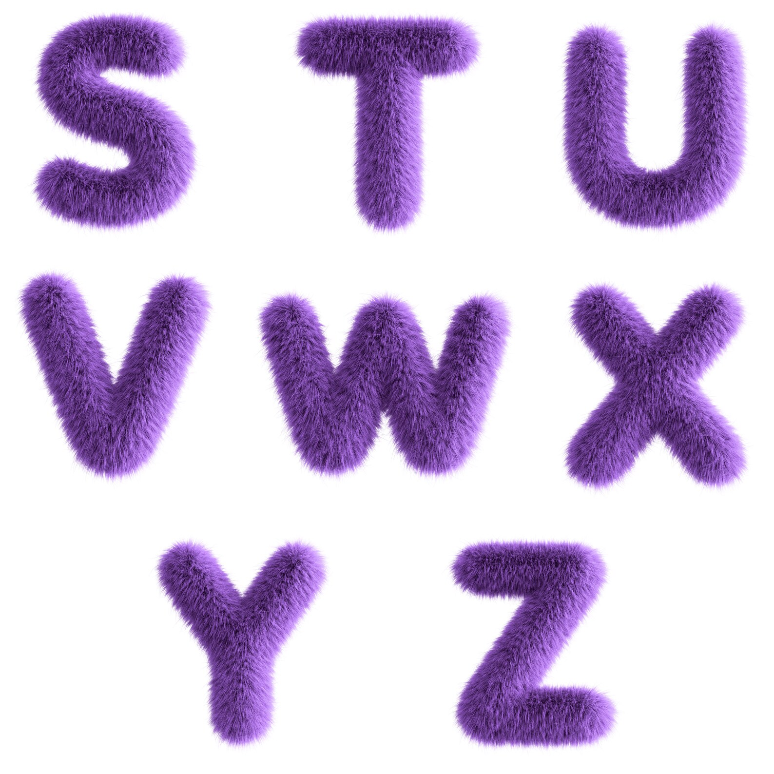 3D Furry Letters Clipart PNG SVG Bundle, Furry Font, Fluffy Alphabet ...
