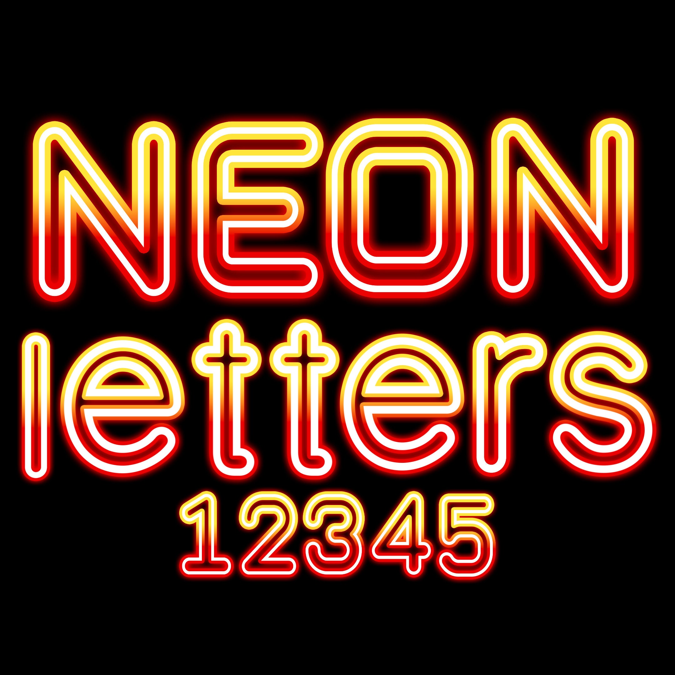 Neon Letters PNG SVG Clipart Bundle, Neon Alphabet, Neon Font Svg, Neon ...