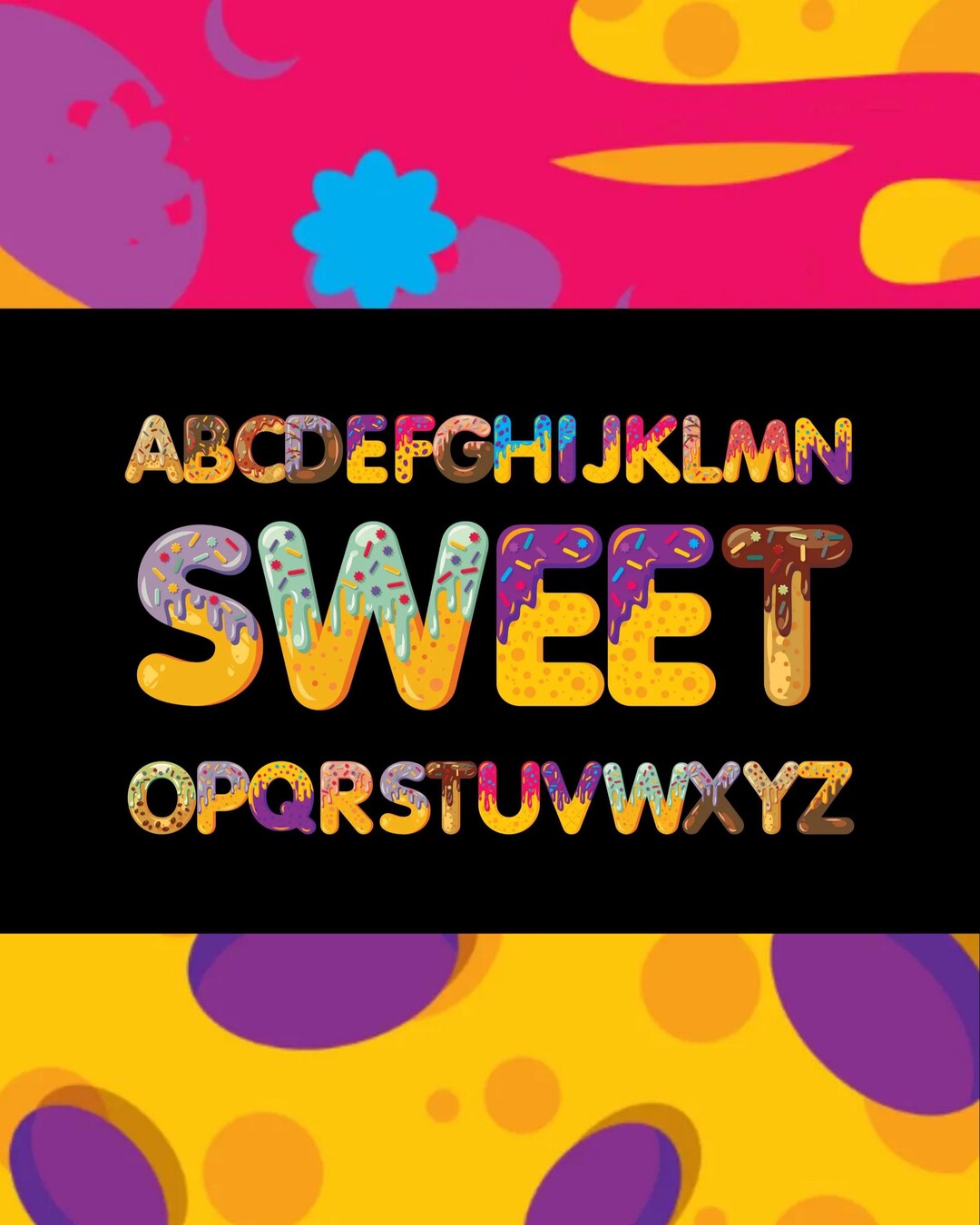 Donut Font Clipart Bundle: PNG SVG, Sweets Alphabet - Etsy Australia