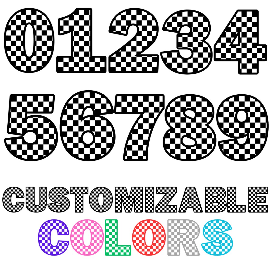 Checkered Letters Clipart PNG SVG Bundle, Checkered Alphabet, Checkered ...