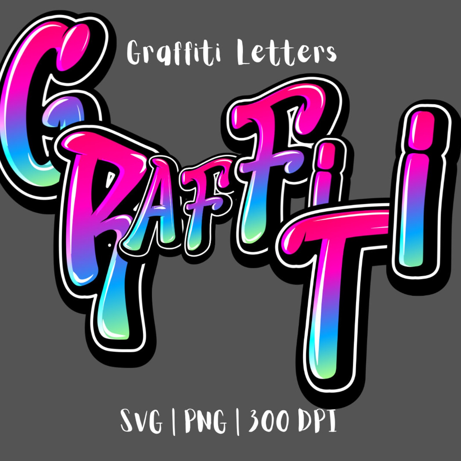 3D Graffiti Font Clipart PNG SVG Bundle, Urban Graffiti Font Svg, Retro ...
