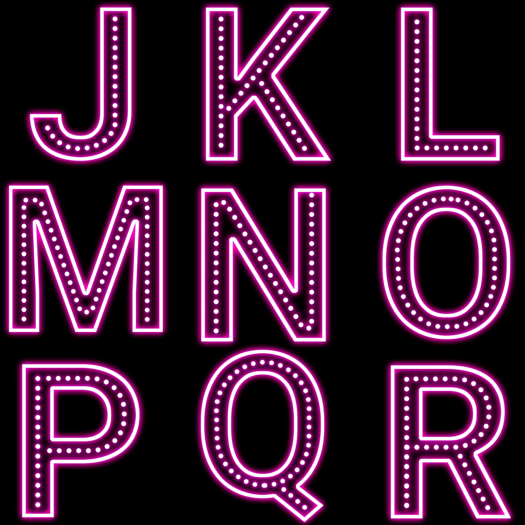 Pink Neon Letters PNG SVG Clipart Bundle, Neon Alphabet, Neon Font Svg ...