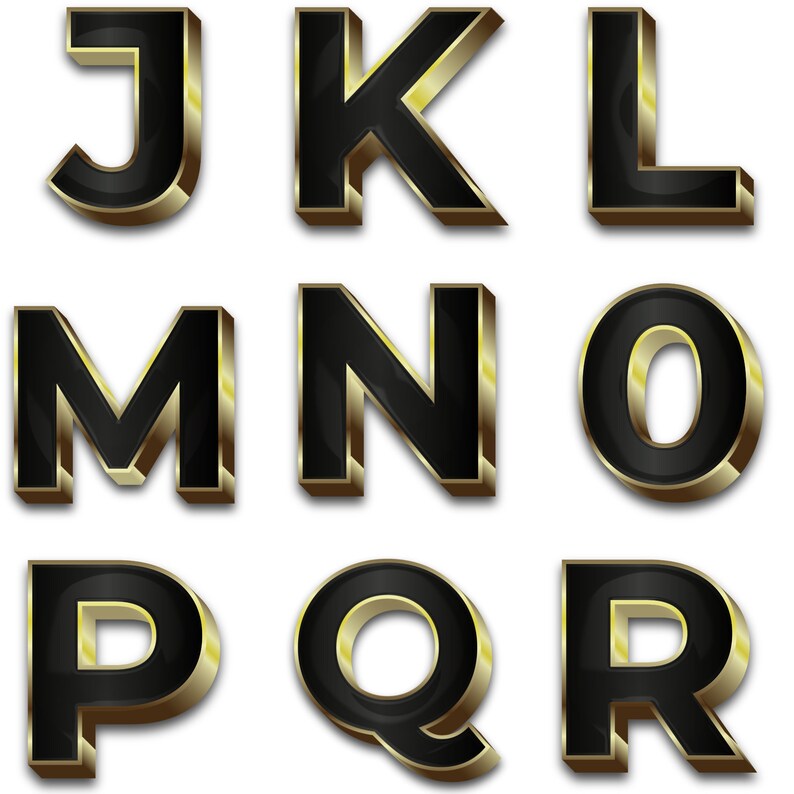 3D Elegant Letters Clipart PNG SVG Bundle, Elegant Font, Elegant ...