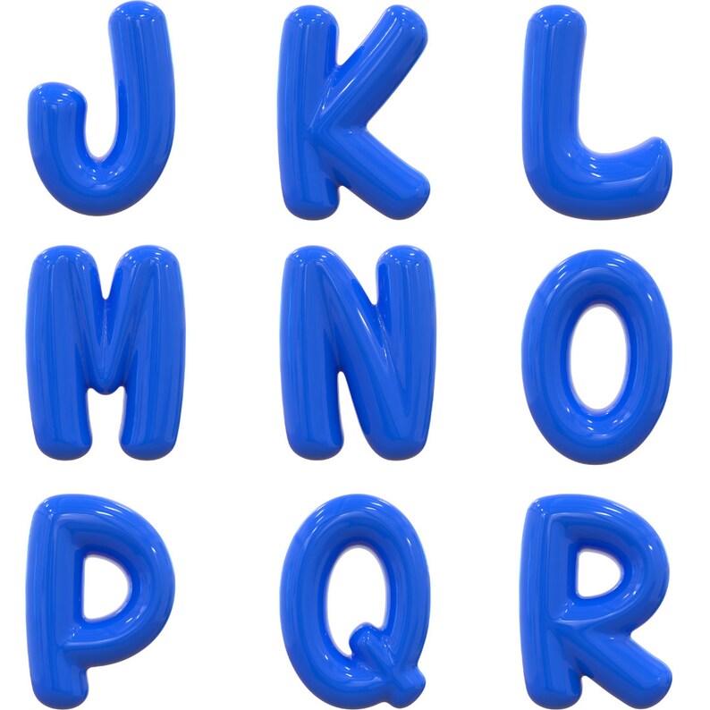 3D Bubbly Blue Letters Clipart PNG SVG Bundle, Bubbly Font, Bubbly ...