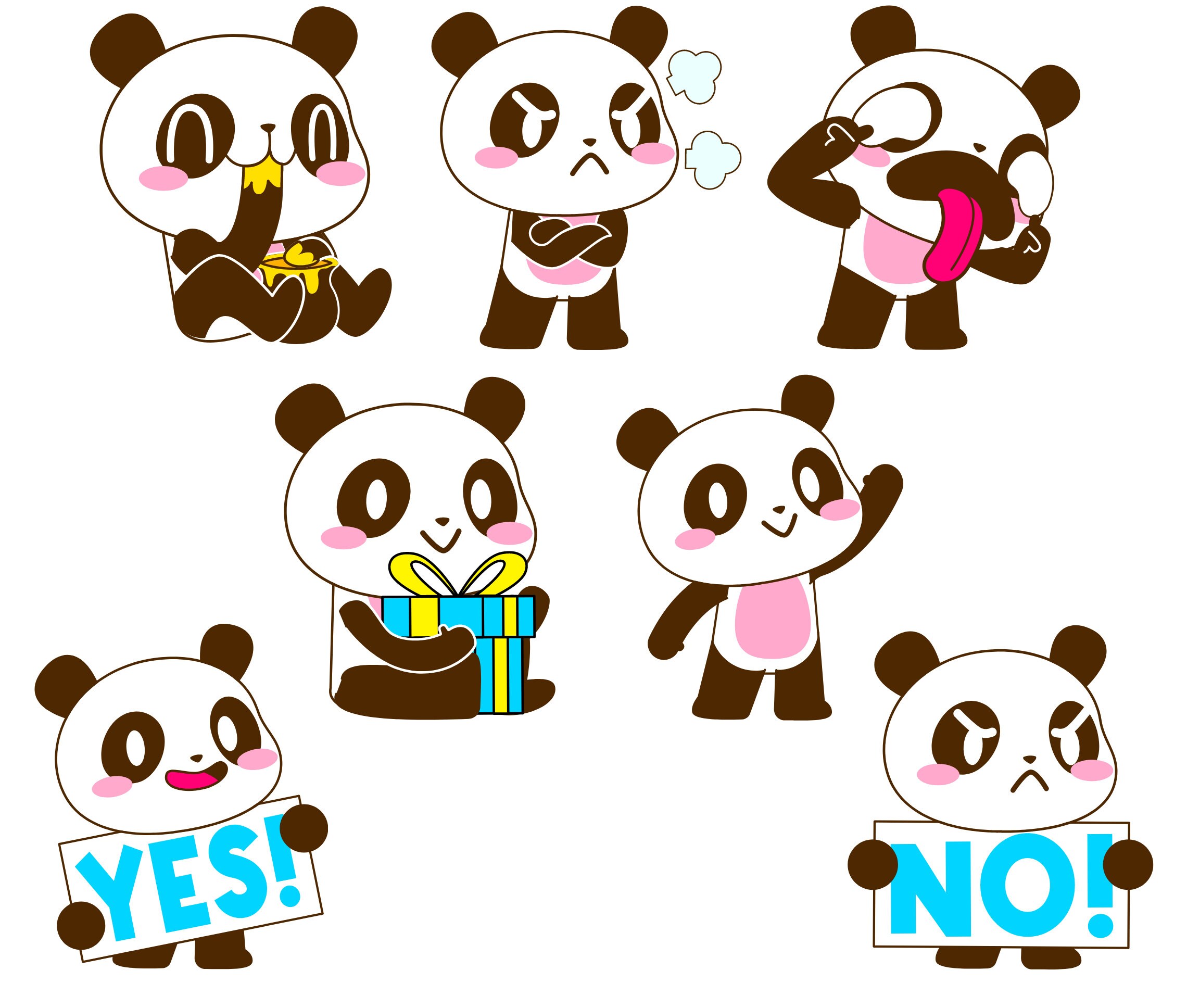 19 Cute Panda Clipart Bundle SVG PNG, Baby Panda, Kids Panda, Kawaii ...