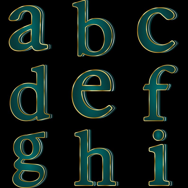 3D Elegant Font Clipart PNG SVG Bundle, Elegant Letters, Elegant ...