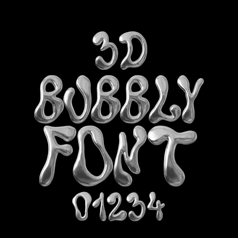 3D Bubbly Letters Clipart PNG SVG Bundle, Fuente burbujeante, Alfabeto ...