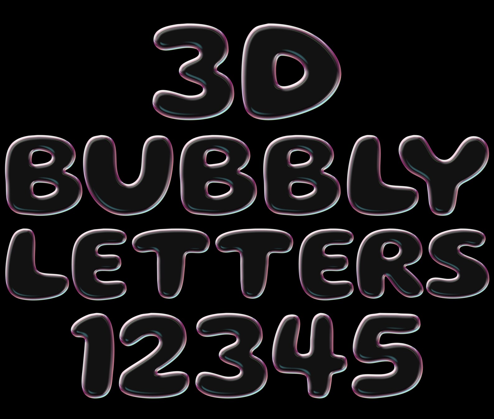 3D Bubbly Letters Clipart PNG SVG Bundle, Fonte Bubbly, Alfabeto Bubbly ...