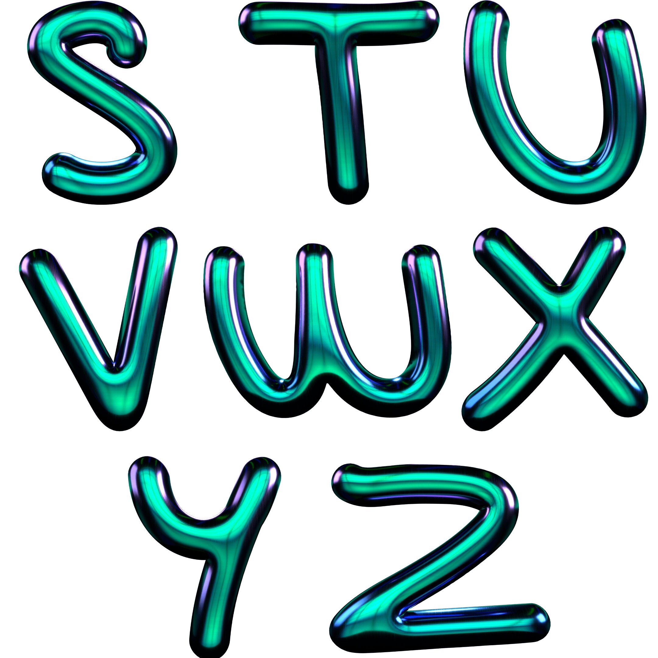 3D Metallic Letters Clipart PNG SVG Bundle, Metallic Font, Metallic ...