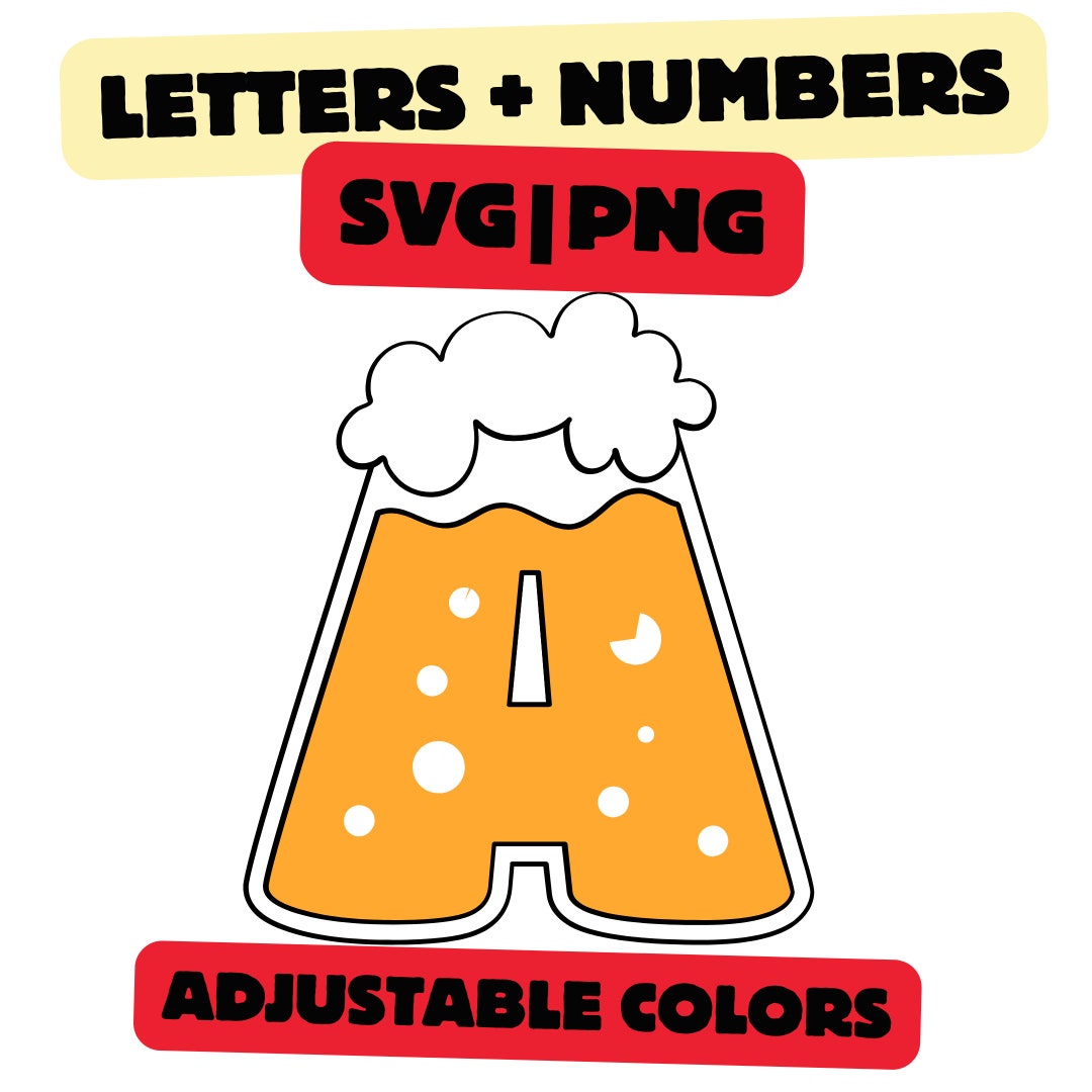 Beer Font Clipart PNG SVG Bundle, Beer Alphabet, Beer Letters, Monogram ...