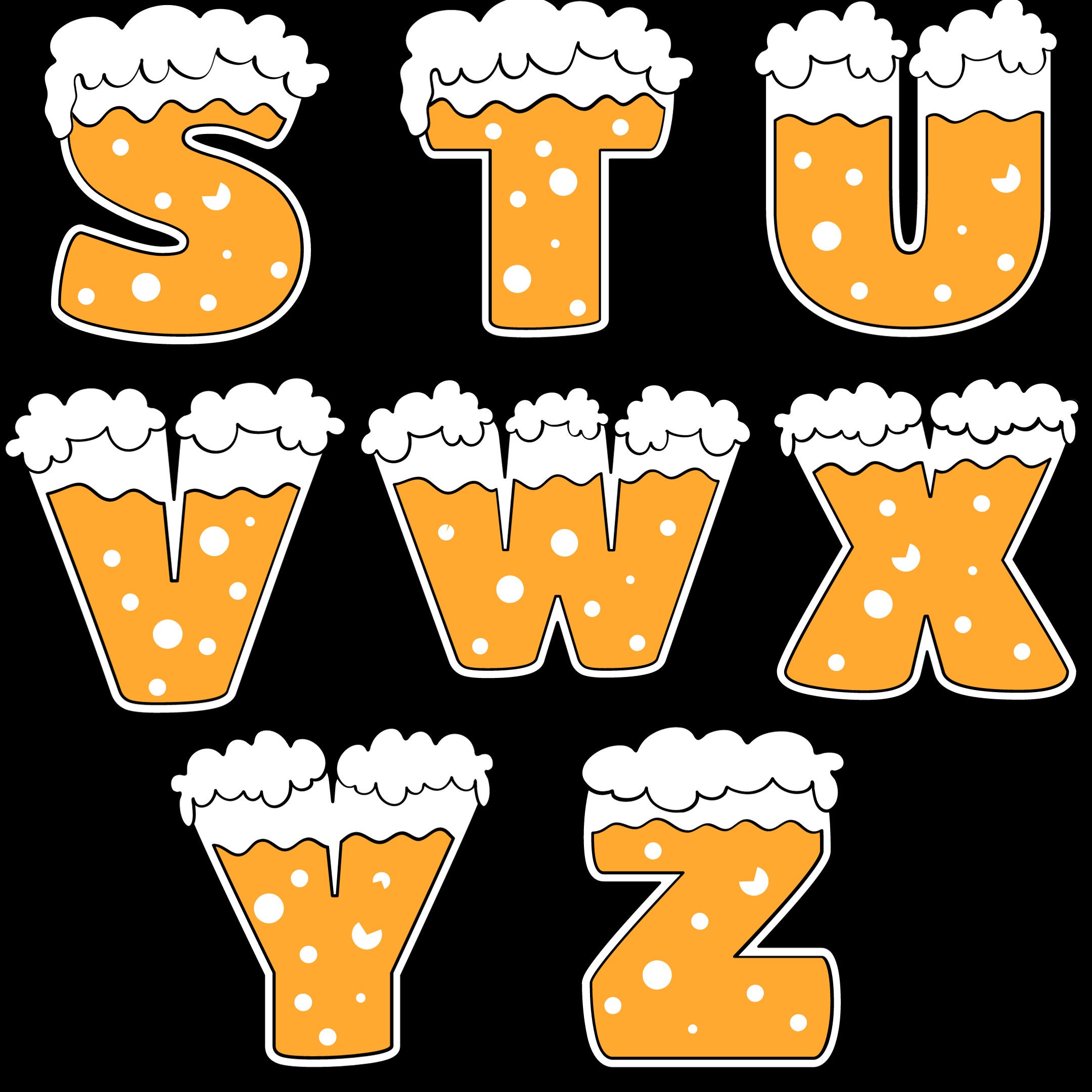 Beer Font Clipart PNG SVG Bundle, Beer Alphabet, Beer Letters, Monogram ...