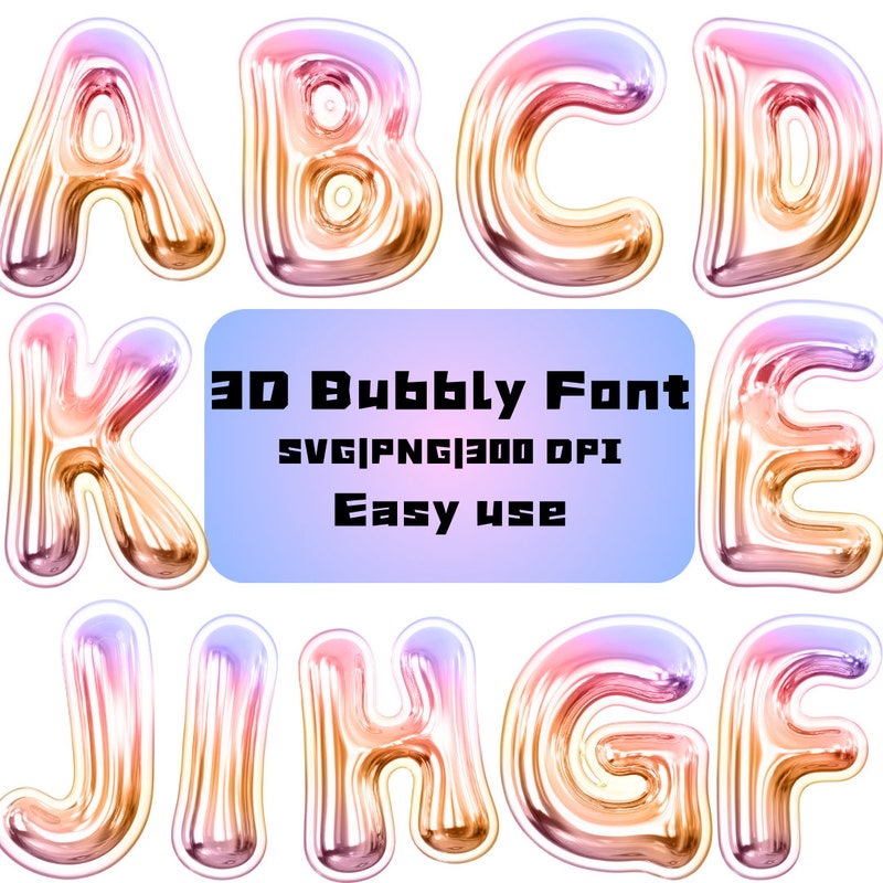 Bubble Letter Font - Etsy