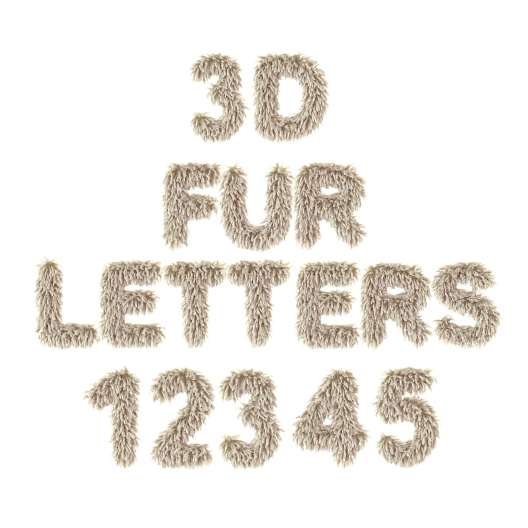 3D Fur Letters Clipart PNG SVG Bundle, Furry Font, Wool Alphabet, 3D ...