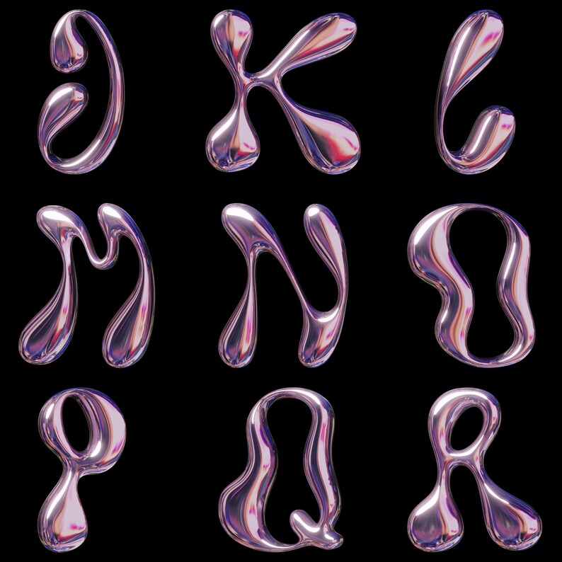 3D Bubbly Letters Clipart PNG SVG Bundle, Fuente burbujeante, Alfabeto ...