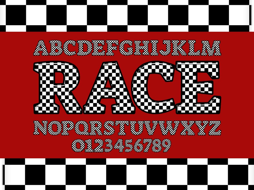3D Checkered Font Clipart PNG SVG Bundle, Checkered Alphabet, Checkered ...