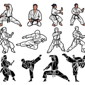 84 Karate Clipart Bundle SVG PNG JPG Pdf Martial Arts, Taekwondo, Judo ...