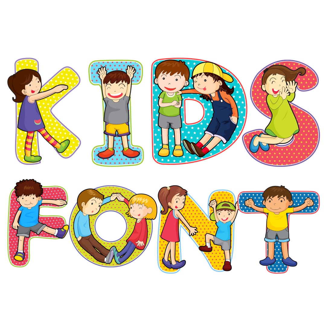 Letras infantis Clipart PNG SVG Bundle, Fonte infantil, Alfabeto ...
