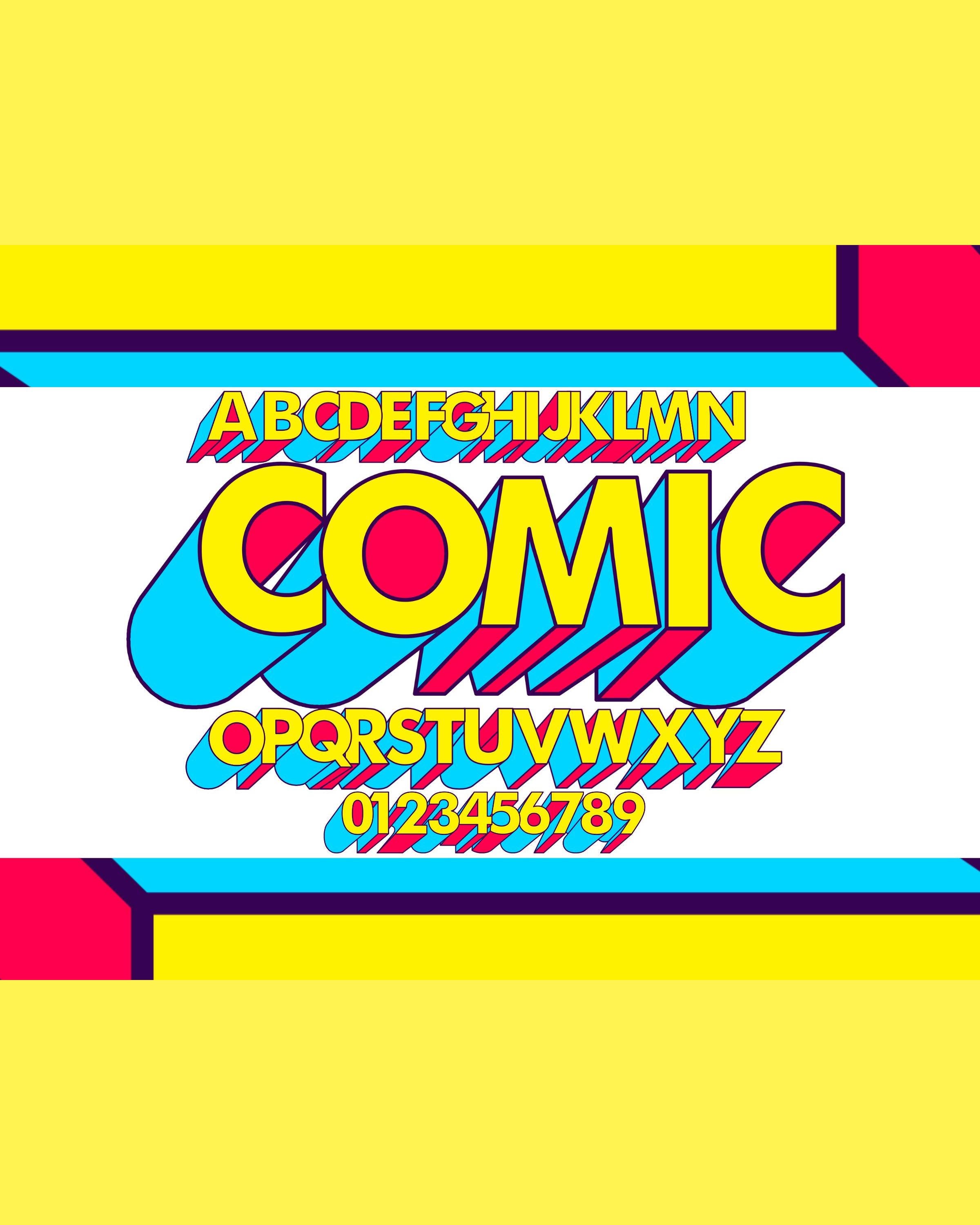 3D Comic Letters Clipart Bundle: PNG SVG Font, Hand Drawn Alphabet - Etsy