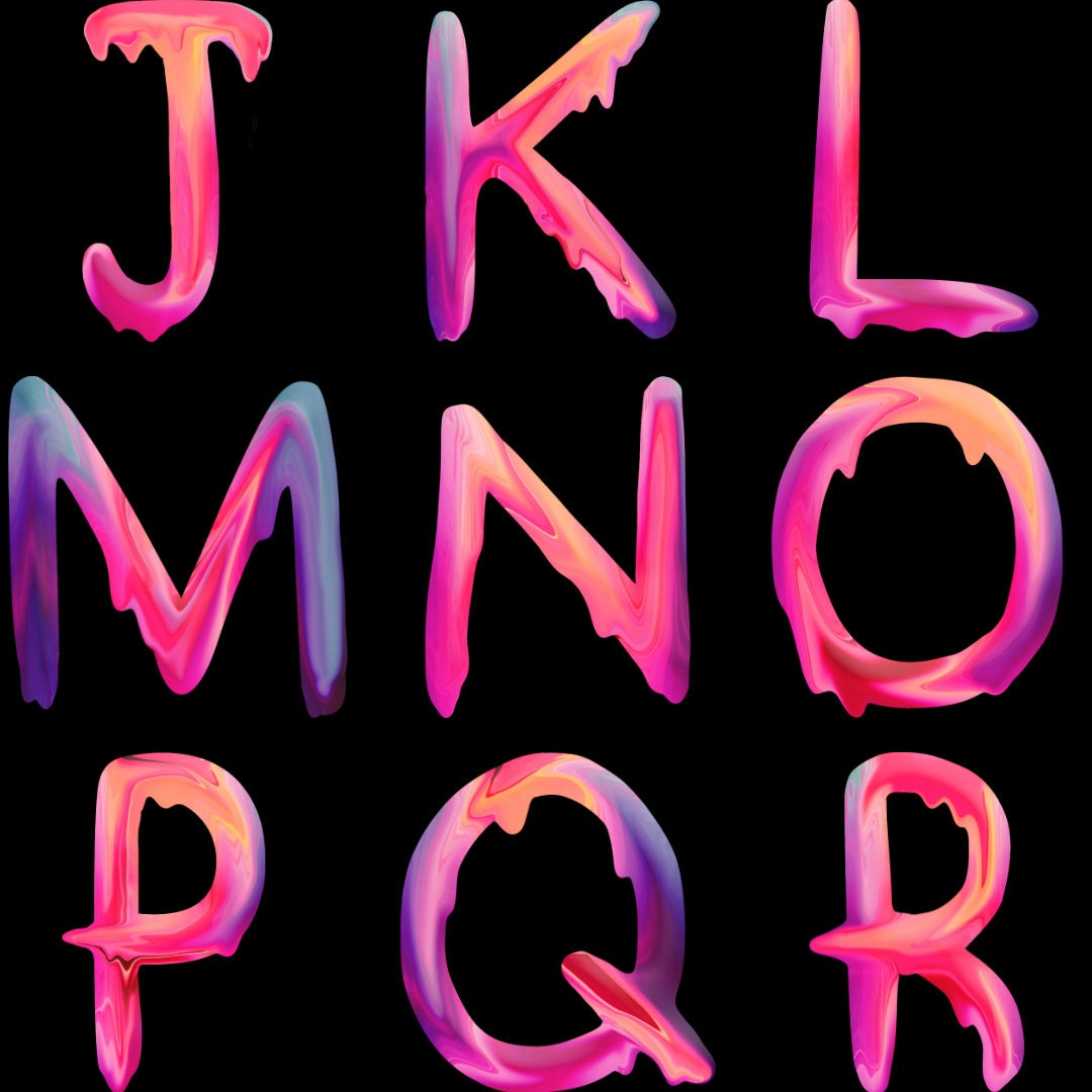 Color Melting Font Clipart PNG SVG Bundle, Dripping Font Svg, Dripping ...