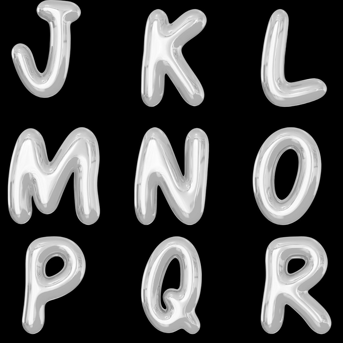 3D Balloon Letters Clipart PNG SVG Bundle, Bubbly Font, Bubbly Alphabet ...