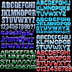 Bundle 25 Sets Winter Ice Fonts Clipart PNG SVG, Xmass Font Svg, Winter ...