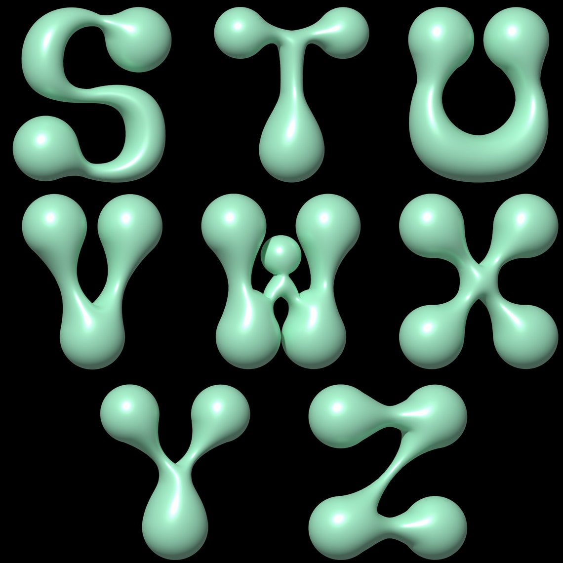 3D Bubbly Letters Clipart PNG SVG Bundle, Bubbly Font, Bubbly Alphabet ...