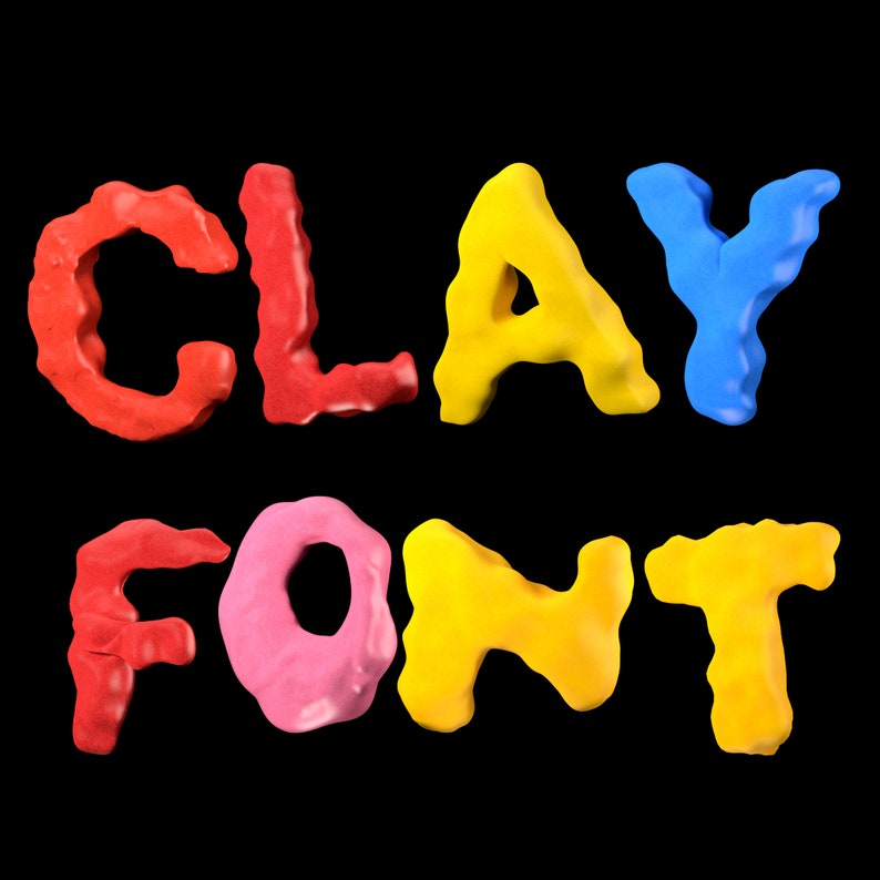 3D Clay Font Clipart PNG SVG Bundle, Colorful Letters, Handmade ...