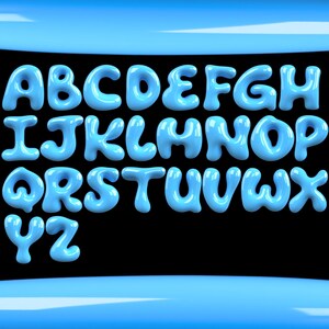 3D Bubbly Letters Clipart PNG SVG Bundle, Bubbly Font, Bubbly Alphabet ...
