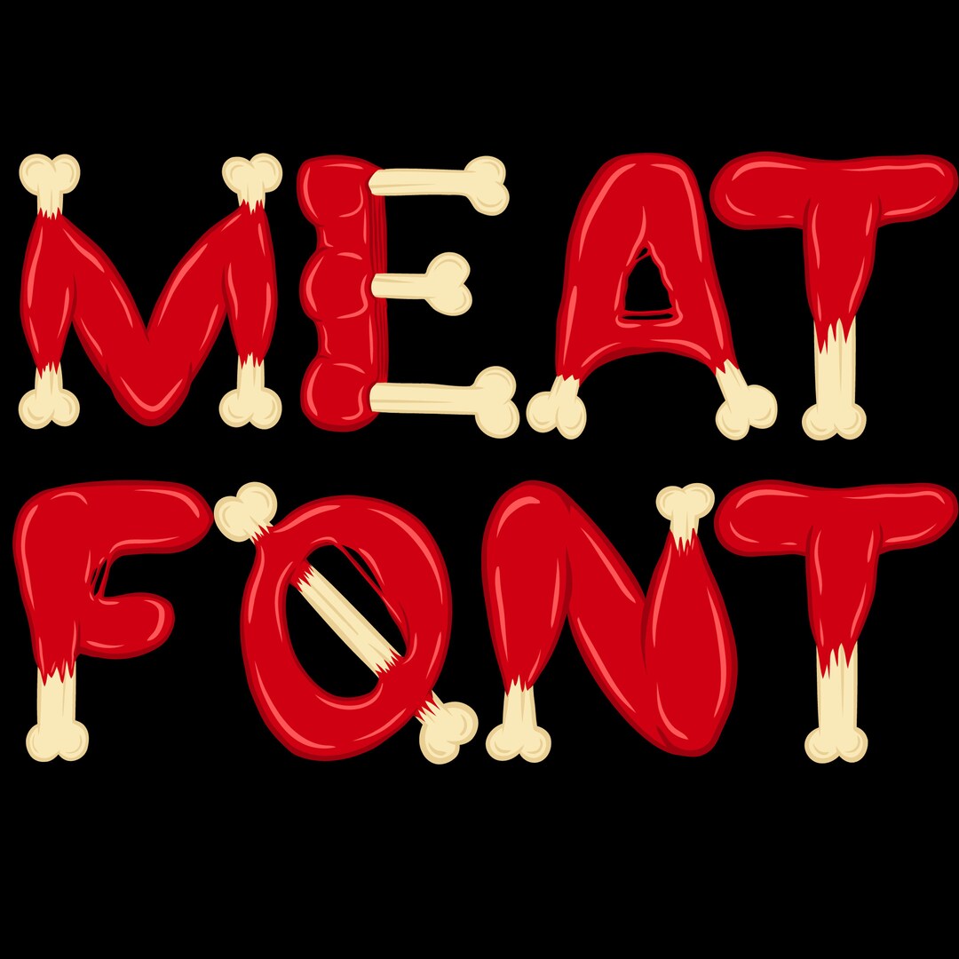 3D Meat Font Clipart PNG SVG Bundle, Food Letters, Beef Alphabet, Pork ...