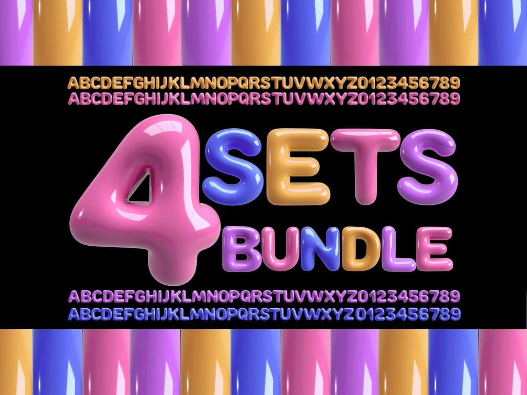 3D Bubbly Bundle Letters Clipart PNG SVG Bundle, Bubbly Pink Font ...