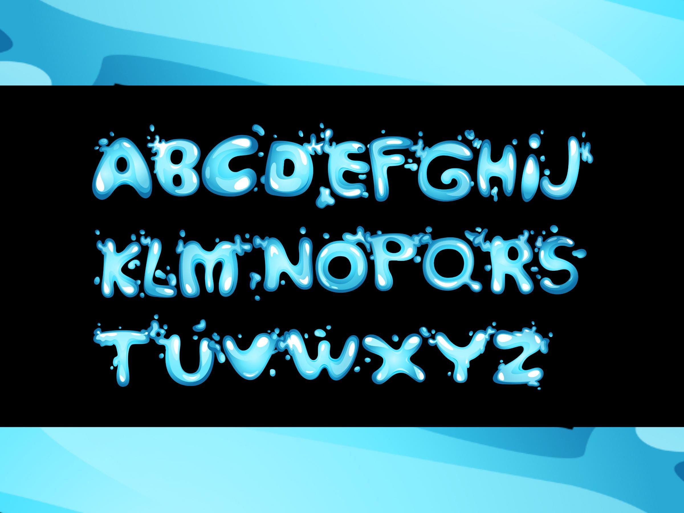 Water Letters Clipart: PNG SVG Alphabet Bundle (digital Download) - Etsy