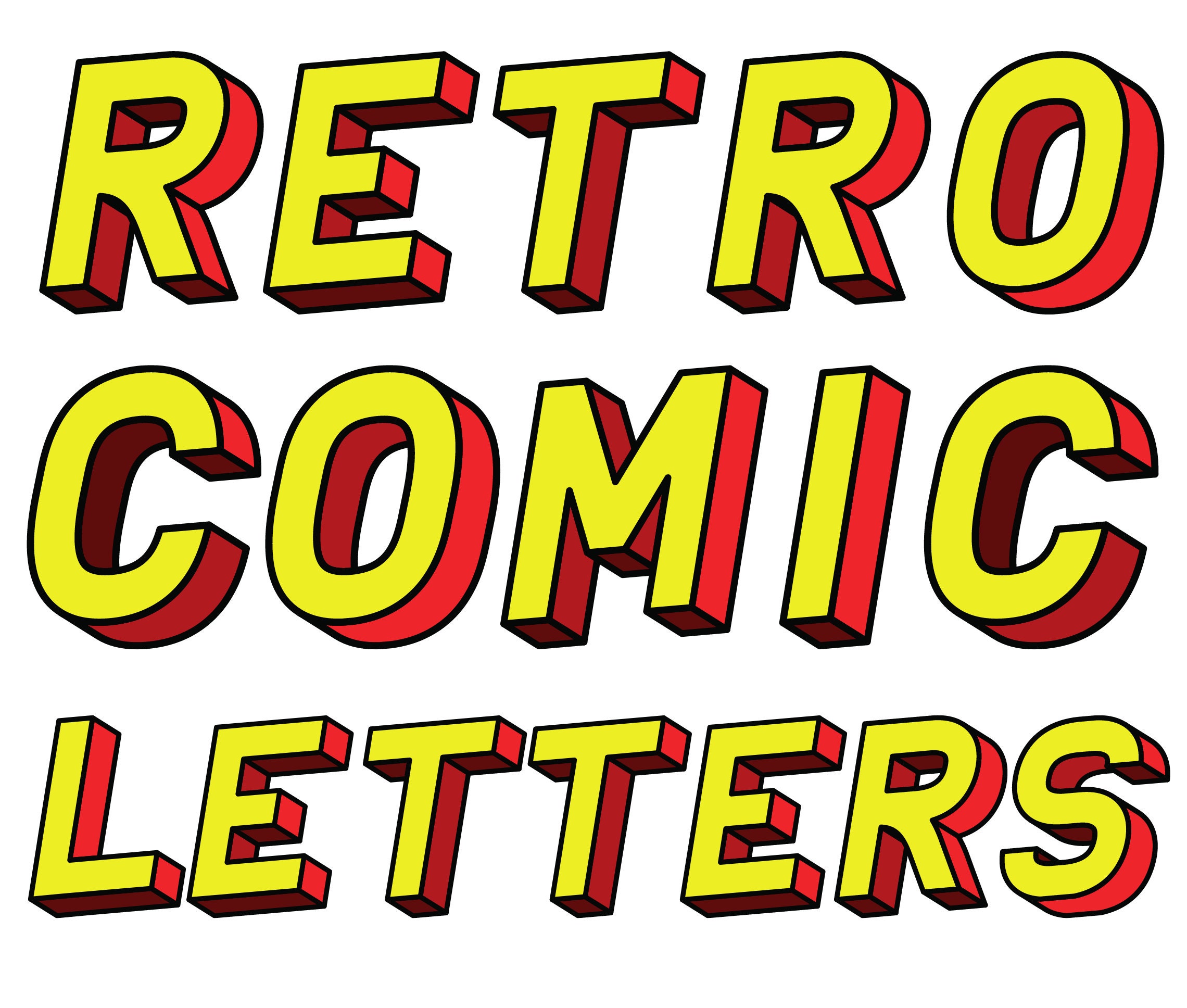 3D Retro Comic Letters Clipart PNG SVG Bundle, Retro Font, Retro ...