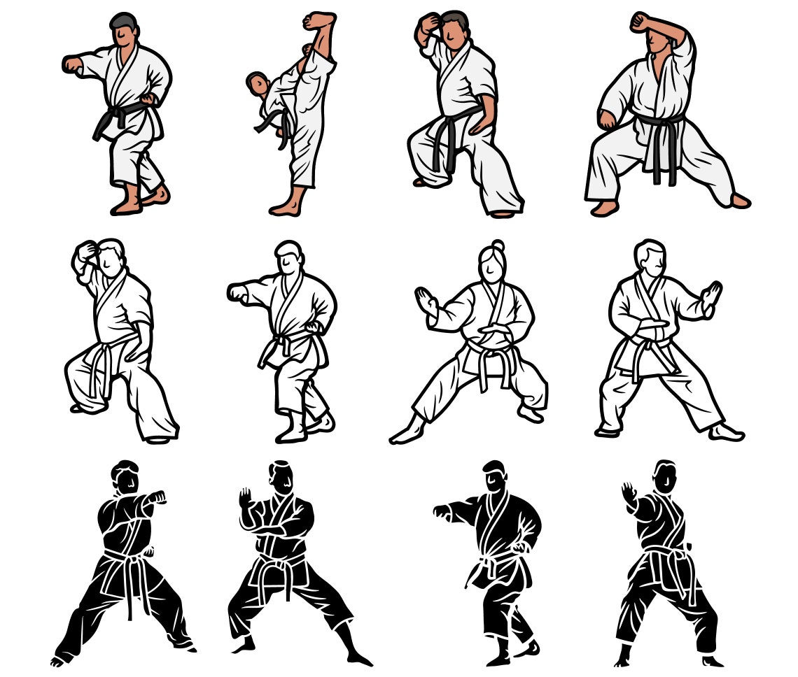 84 Karate Clipart Bundle SVG PNG JPG Pdf Martial Arts, Taekwondo, Judo ...