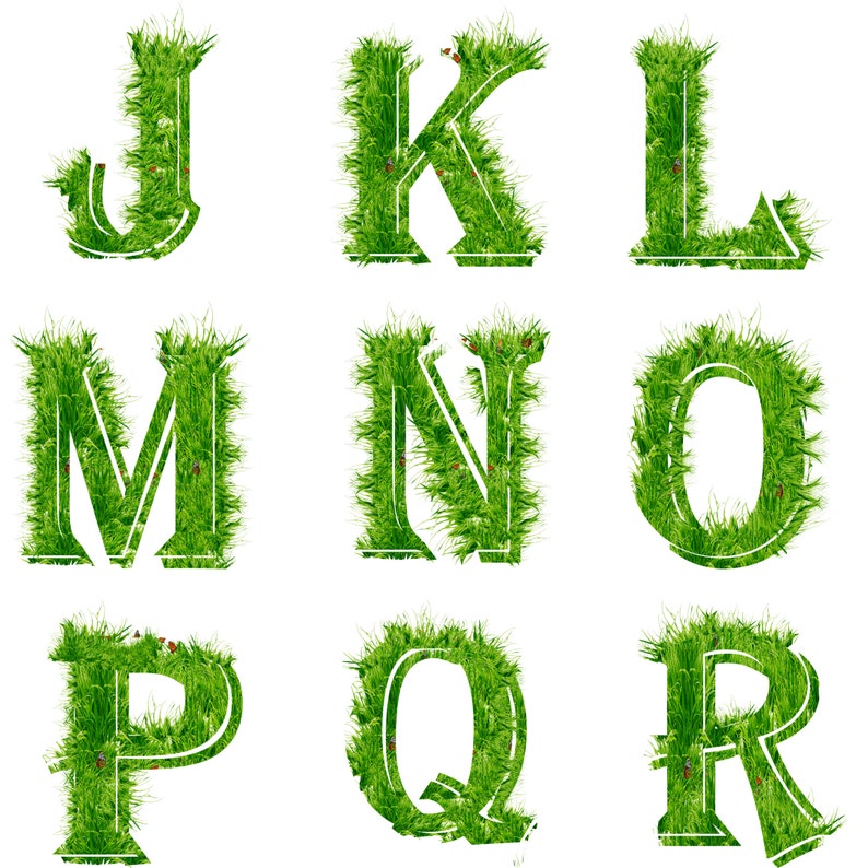 3D Grass Font Clipart PNG SVG Bundle, Grass Letters, Fluffy Alphabet ...