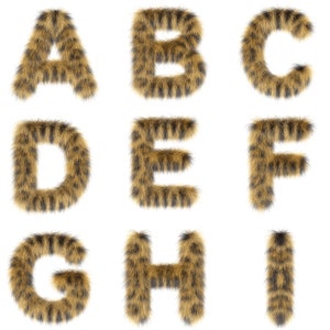 3D Furry Letters Clipart PNG SVG Bundle, Furry Leopard Font, Fluffy ...