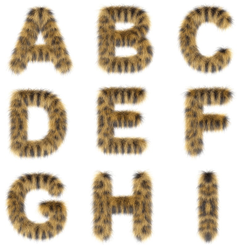 3D Furry Letters Clipart PNG SVG Bundle, Furry Leopard Font, Fluffy ...