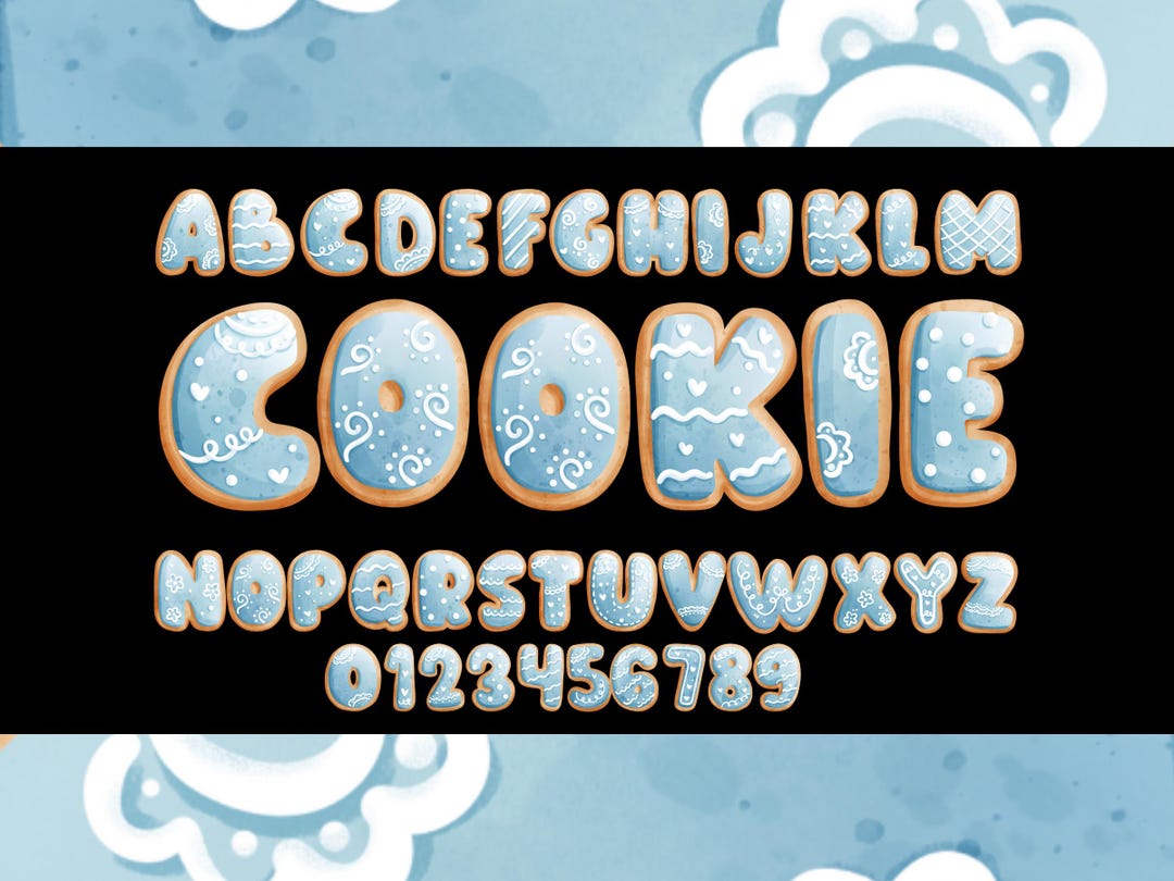 Cartoon Cookies Letters Clipart PNG SVG Bundle, Cookie Font, Cookie ...