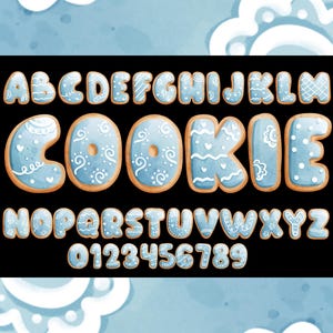 Cartoon Cookies Letters Clipart PNG SVG Bundle, Cookie Font, Cookie ...