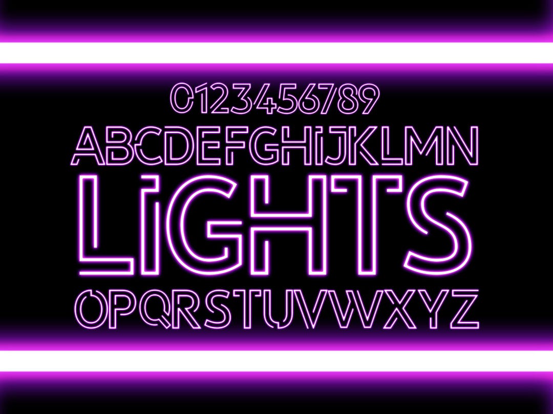 Pink Neon Letters PNG SVG Clipart Bundle, Neon Alphabet, Neon Font Svg ...