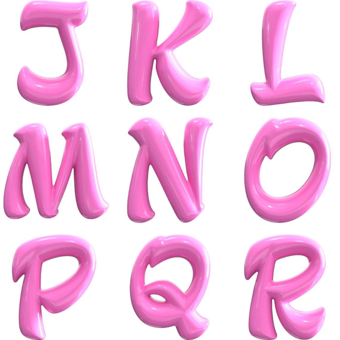 3D Doll Letters Clipart PNG SVG Bundle, Bubbly Font, Bubbly Alphabet ...