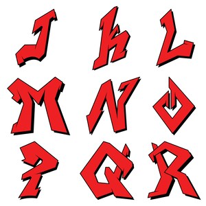 Graffiti Letters Clipart PNG SVG Bundle, Graffiti Font, Graffiti ...