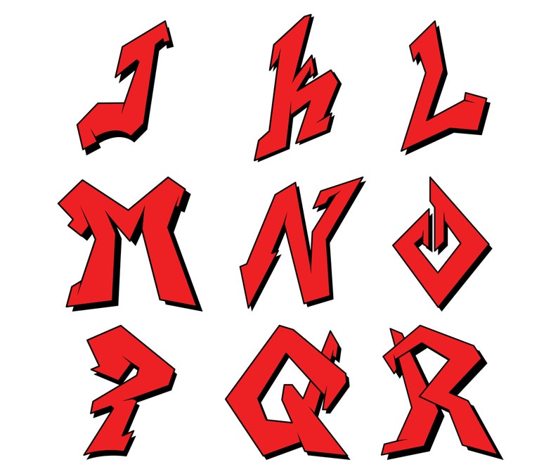 Graffiti Letters Clipart PNG SVG Bundle, Graffiti Font, Graffiti ...